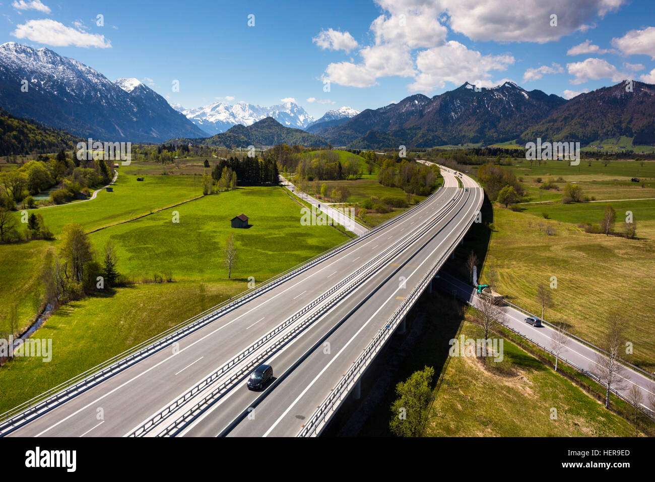 Deutschland, Bayern, Autobahn A95 nach Garmisch-Partenkirchen ...