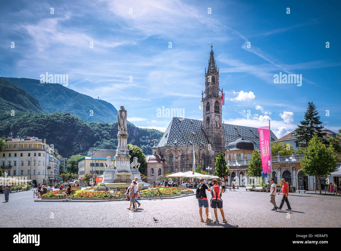 Italien, Südtirol, Bozen, Bozen, Altstadt, Piazza Walther / Quadrat ...