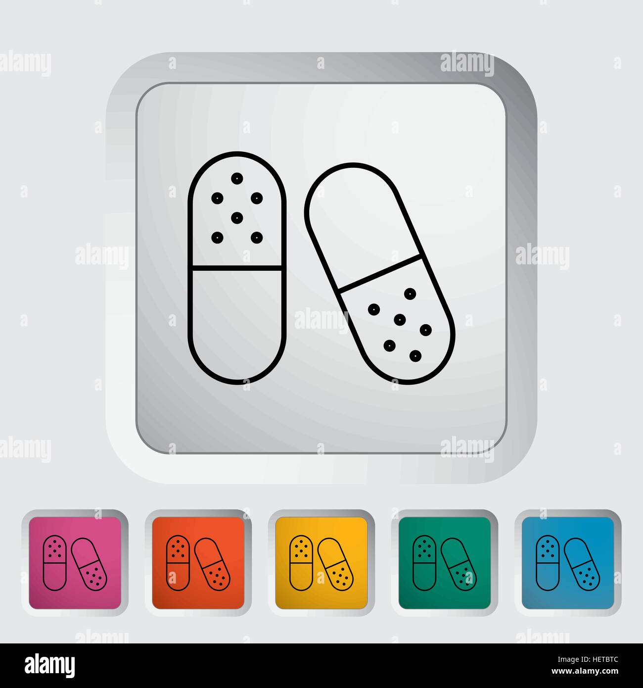 Pillen-Symbol. Flache Vektor Verwandte Liniensymbol für Web und mobile ...