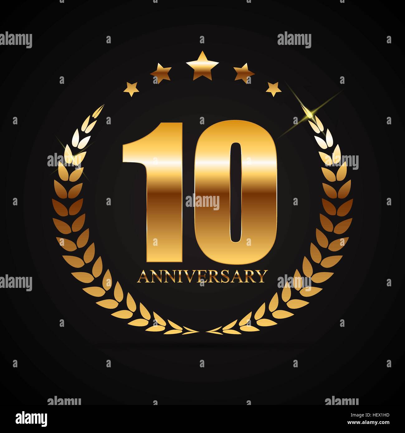 Vorlage Logo 10 Jahre Jubiläum-Vektor-Illustration Stock-Vektorgrafik ...