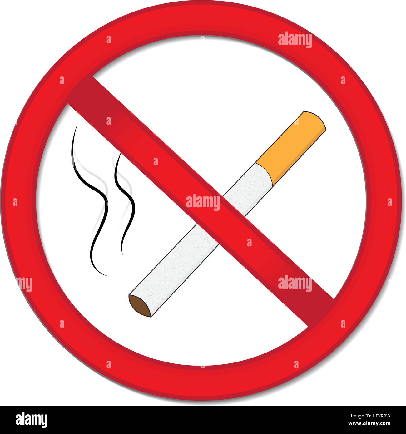 Rotes Schild Rauchverbot. Zigarette Nikotin zu stoppen. Vektor ...