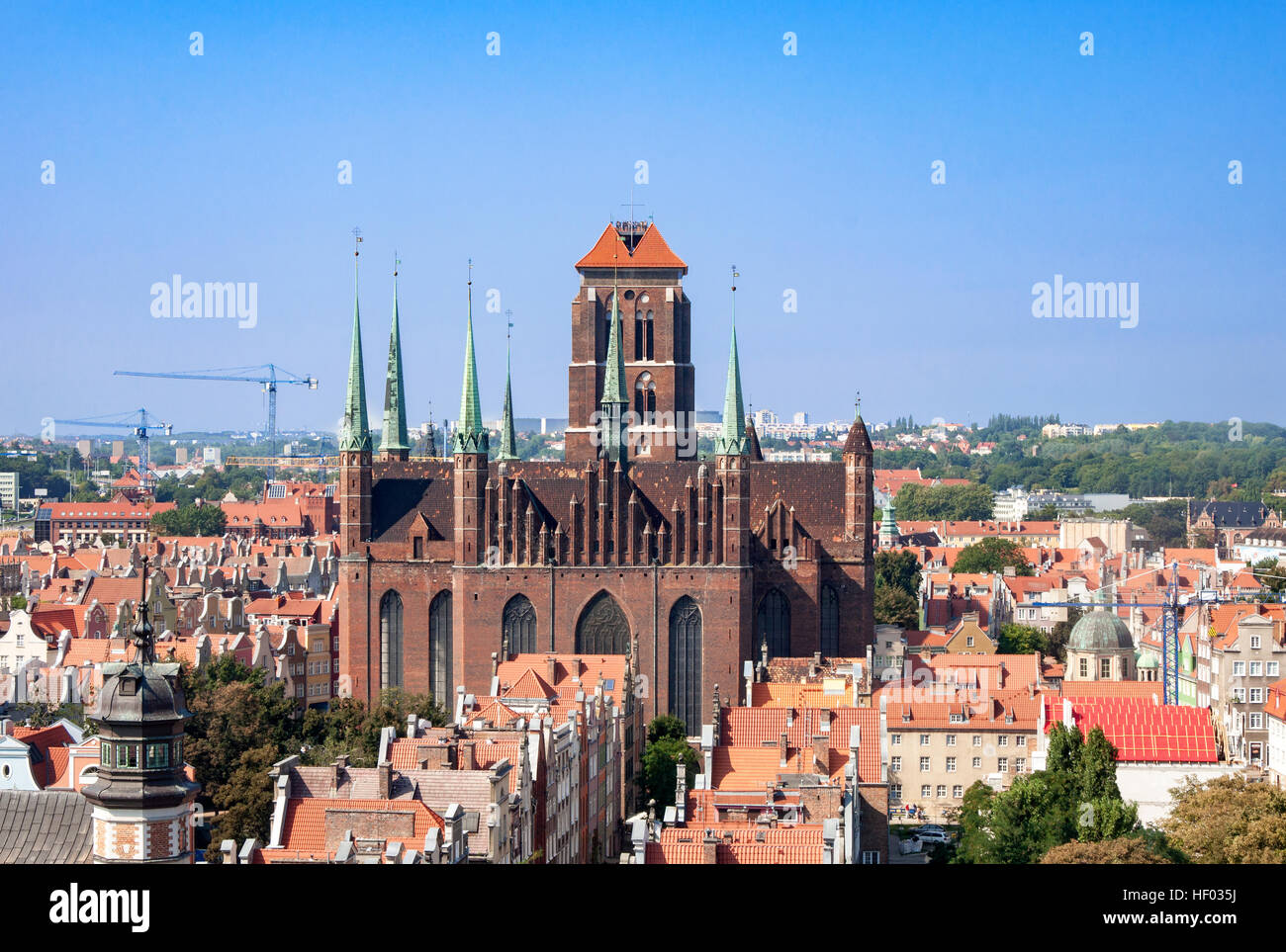 Skyline von Danzig-Altstadt mit Sankt Marien Kirche Stockfotografie - Alamy
