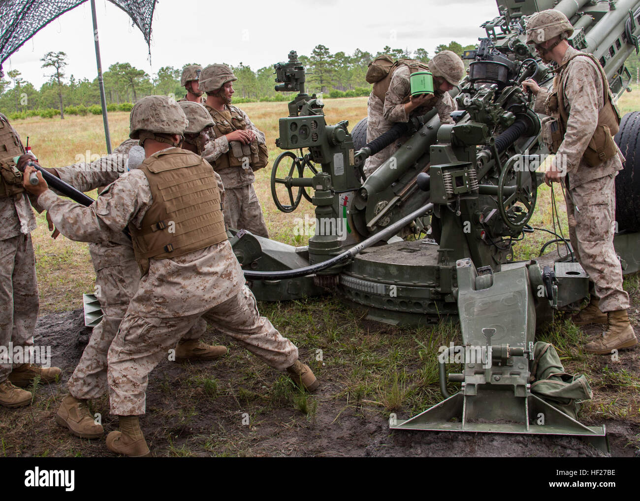 US-Marines mit 1. Bataillon, 10. Marine Regiment, 2. Marine-Division ...