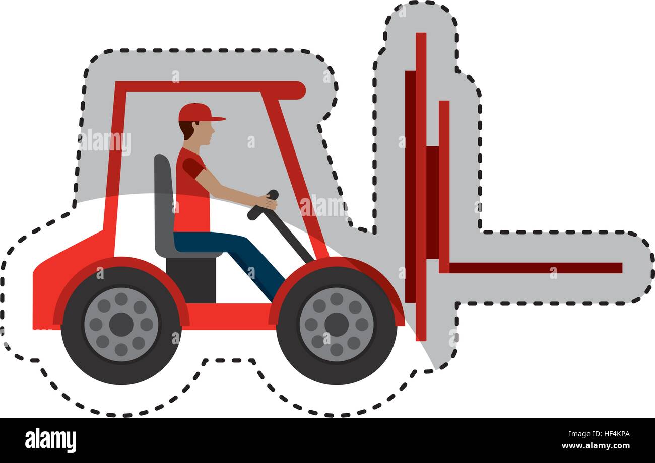 Gabelstapler-Fahrzeug isoliert Symbol Vektor-Illustration-design Stock ...