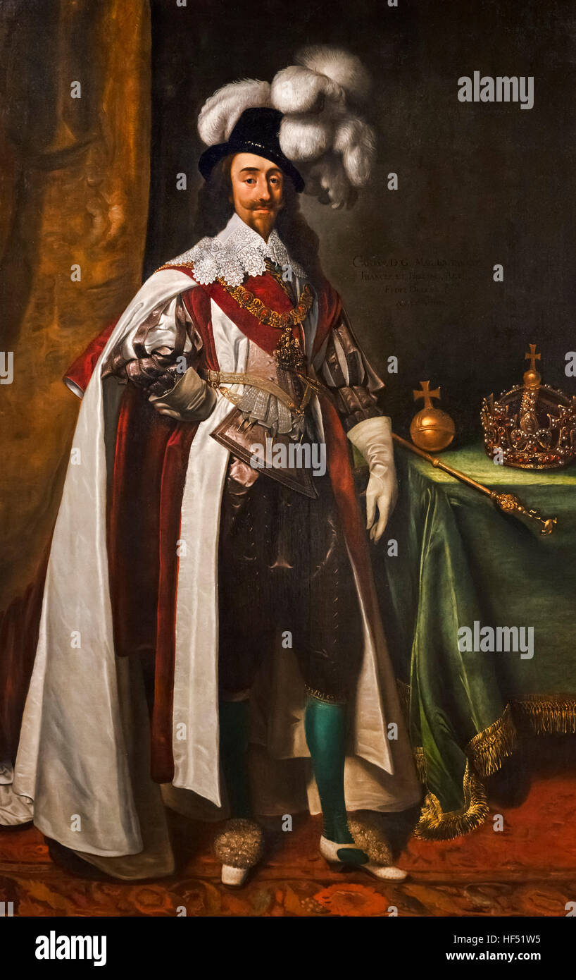 König Karl I. von England, Porträt von Daniel Mytens der Ältere, Öl auf ...