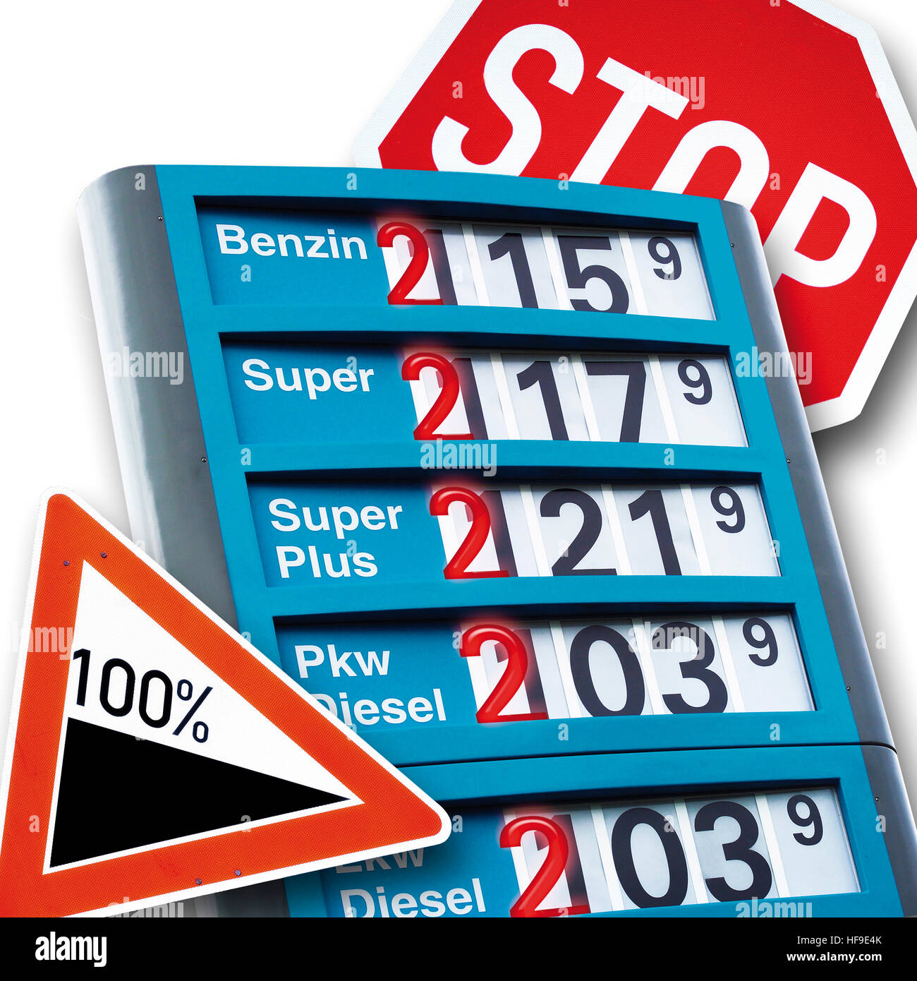 Symbolisches Bild, steigende Benzinpreise Stockfotografie - Alamy