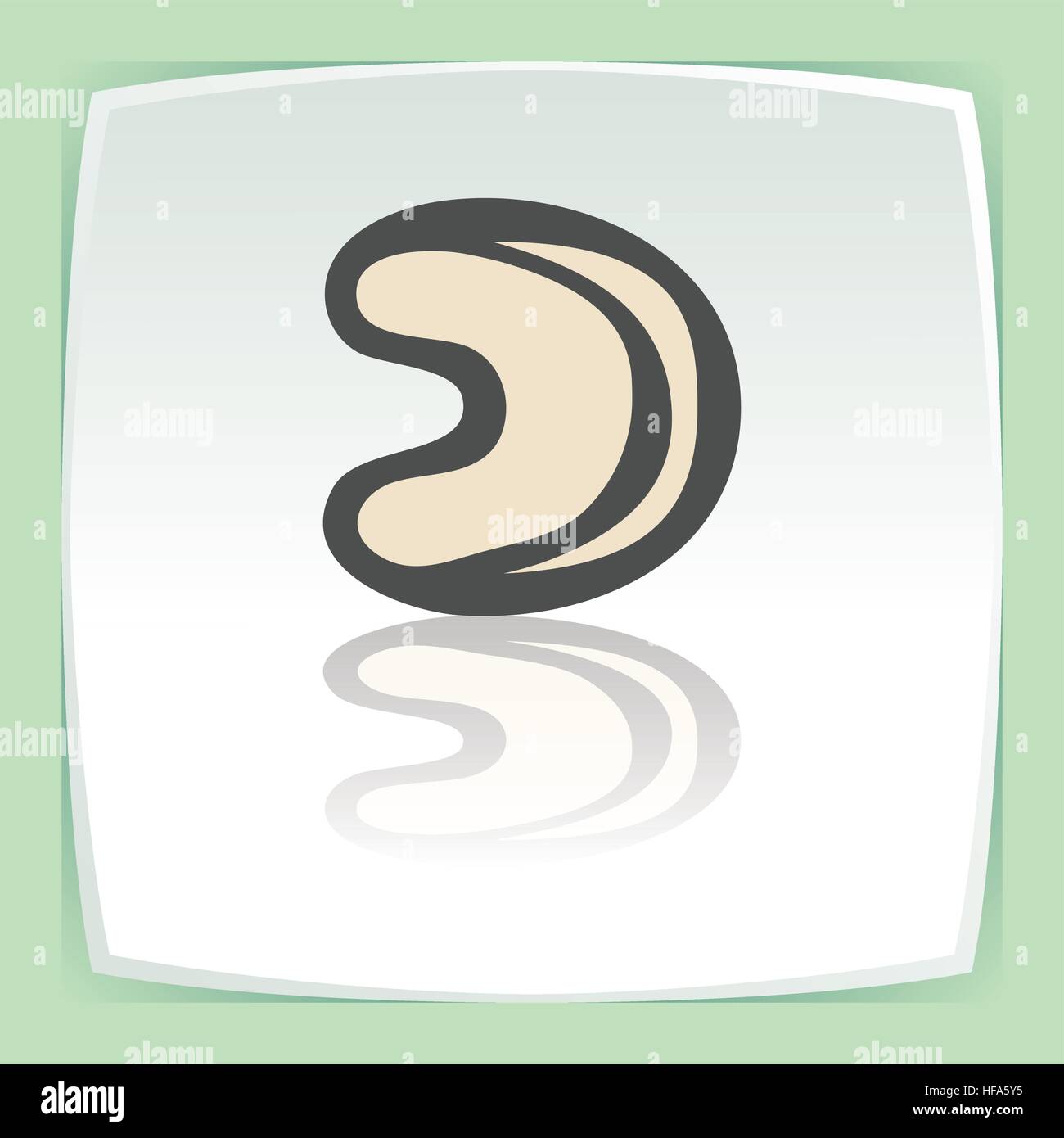 Vektor Übersicht Cashew Essen-Symbol auf weißen flachen quadratischen ...