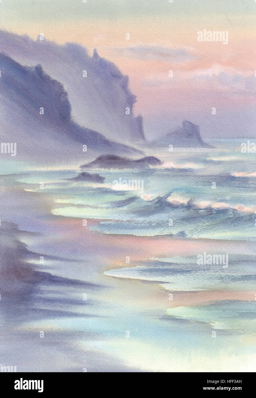 Aquarellmalerei seelandschaft himmel -Fotos und -Bildmaterial in hoher Auflösung – Alamy