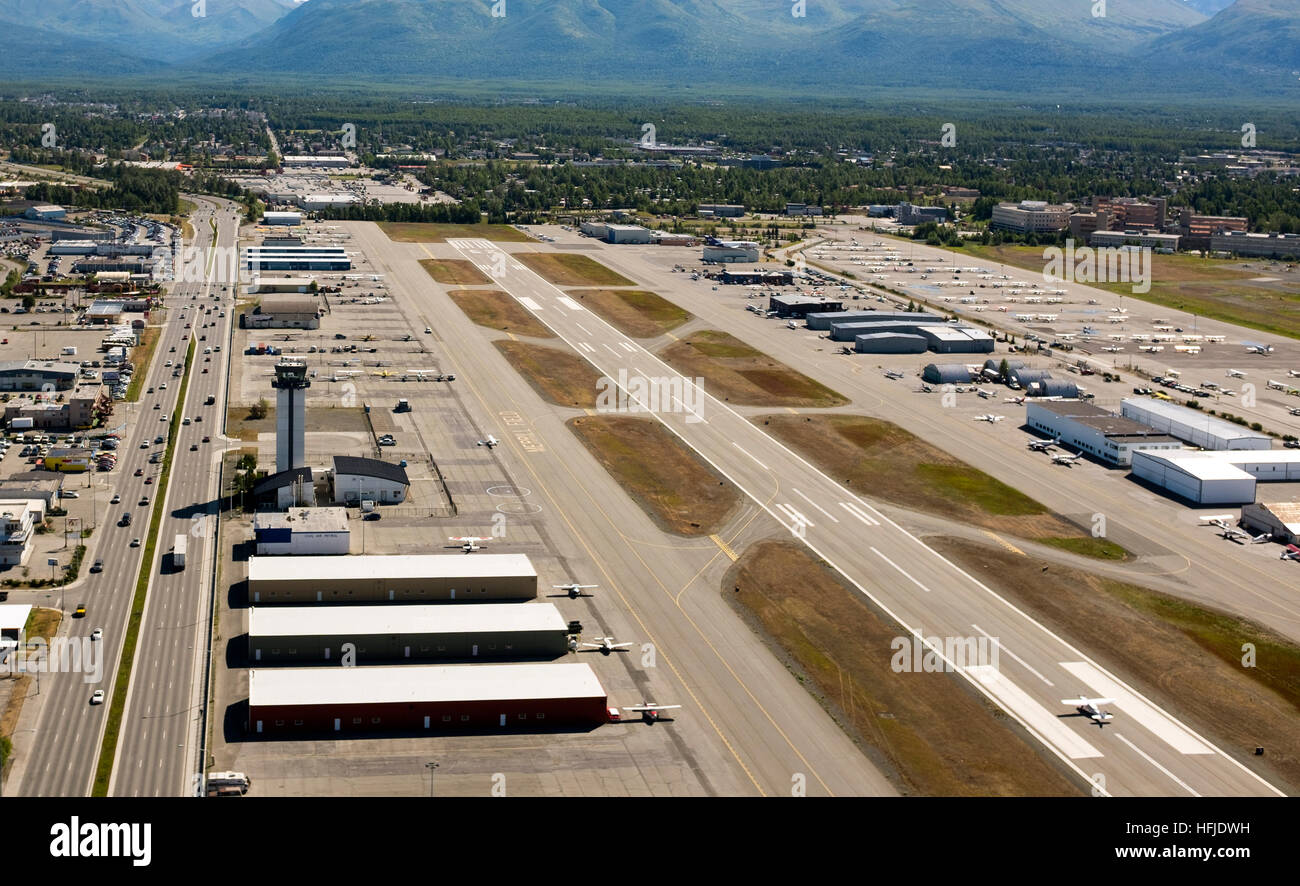 Merrill Field Flughafen Anchorage Alaska USA Stockfotografie - Alamy