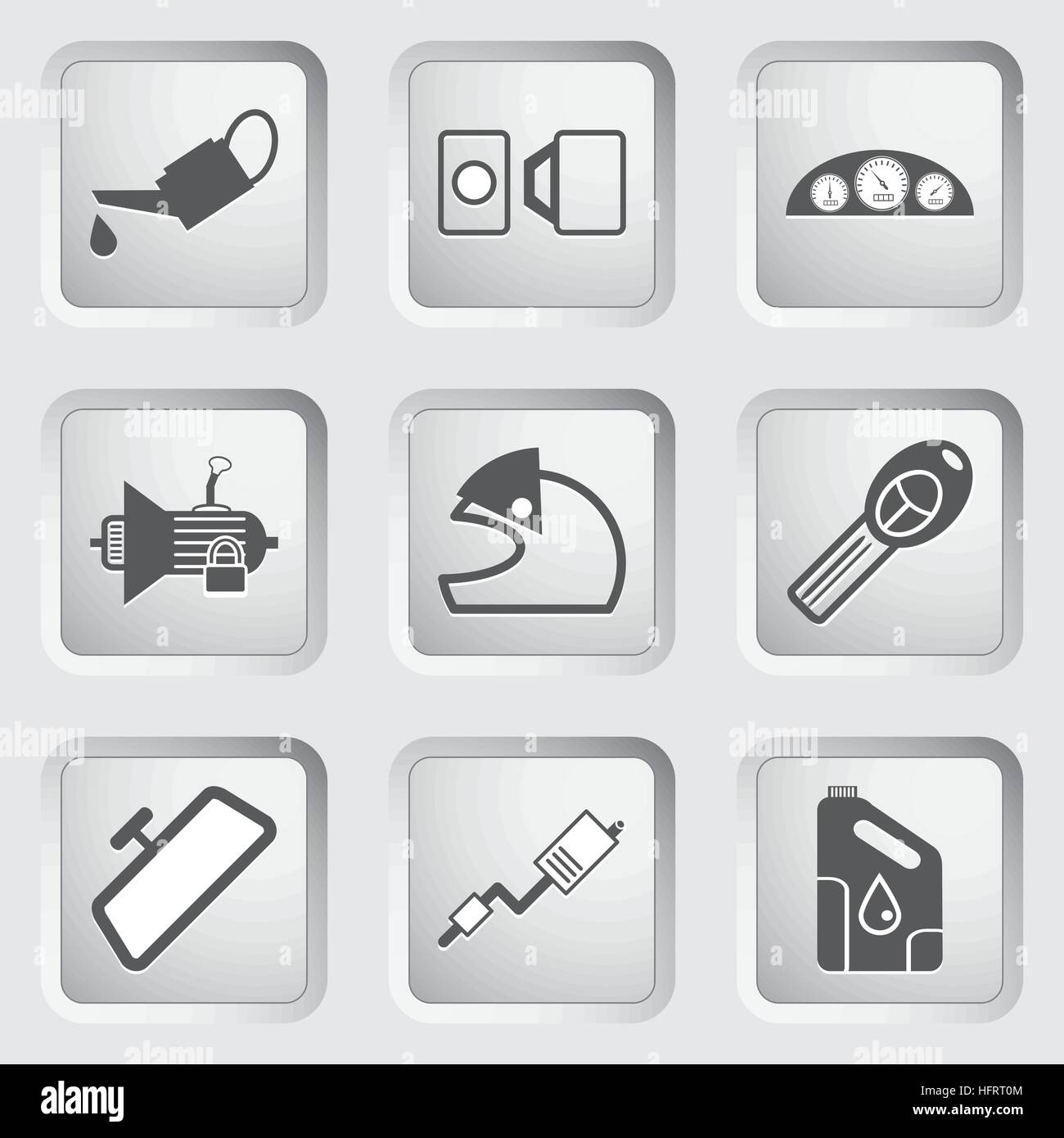 Autoteil und Service Symbole setzen 4. Vektor-Illustration Stock ...