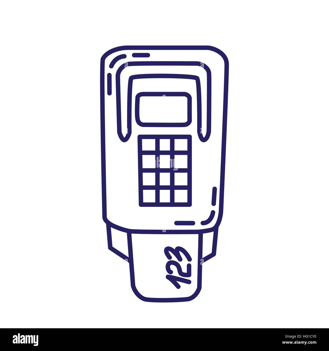 Karte-terminal-Symbol im Linienart auf weißem Hintergrund Stock ...