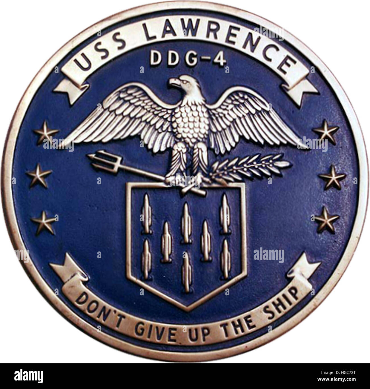 USS Lawrence (DDG-4) Gedenktafel aus dem Jahr 1962 Stockfotografie - Alamy