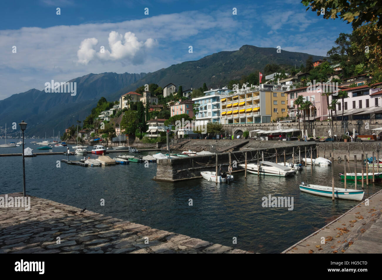 Alten Hafen, Ascona, Locarno, Lago Maggiore, Tessin, Schweiz ...