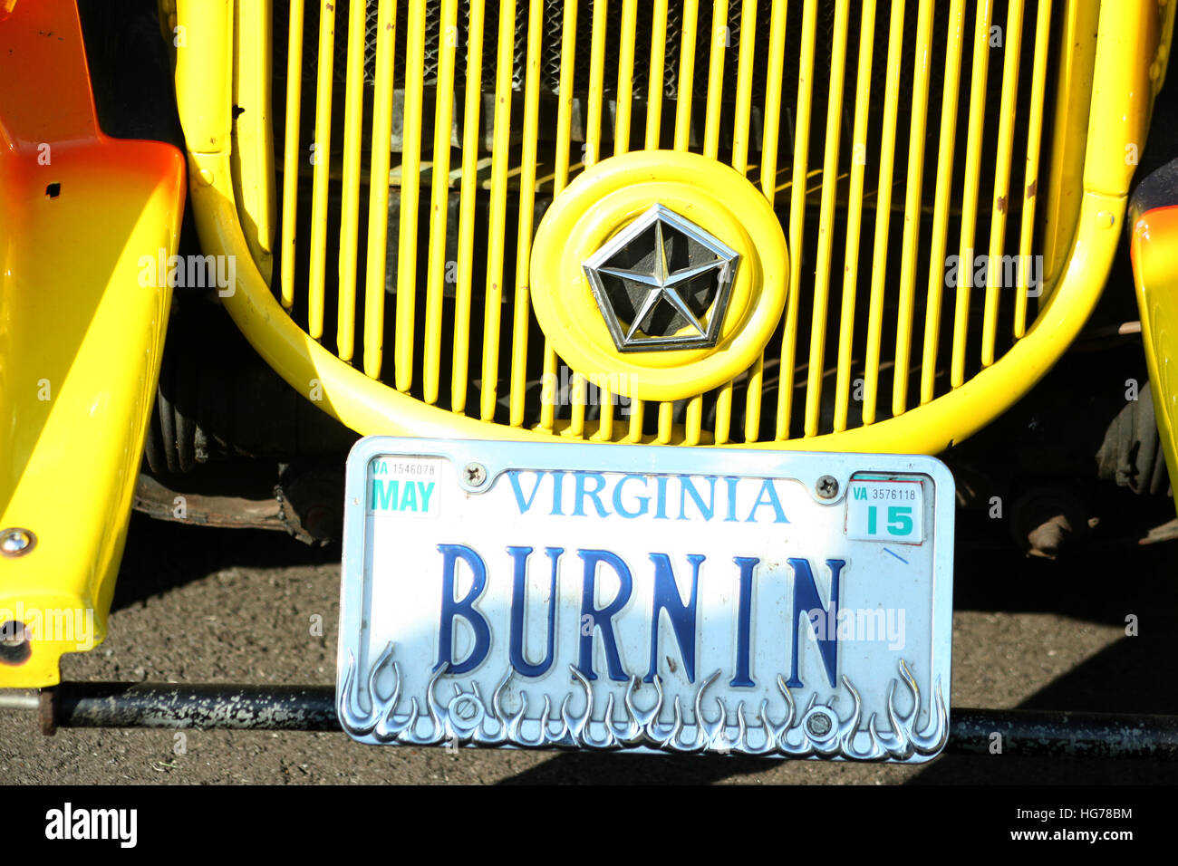 Retro / Vintage / alte / antike Auto. Detail der Kfz-Kennzeichen ...