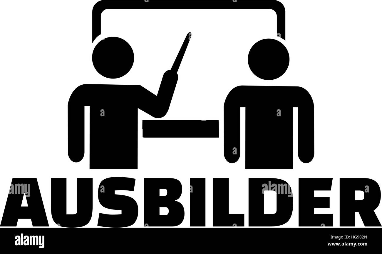 Lehrer-Symbol mit deutschen Berufsbezeichnung Stock-Vektorgrafik - Alamy