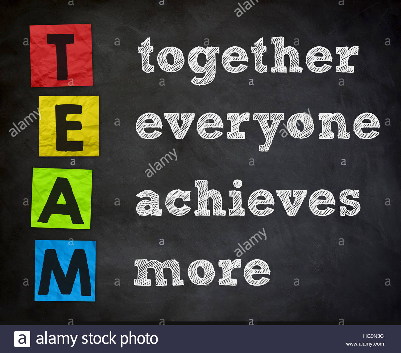 Team Together Everyone Achieves More Stockfotos & Team Together ...