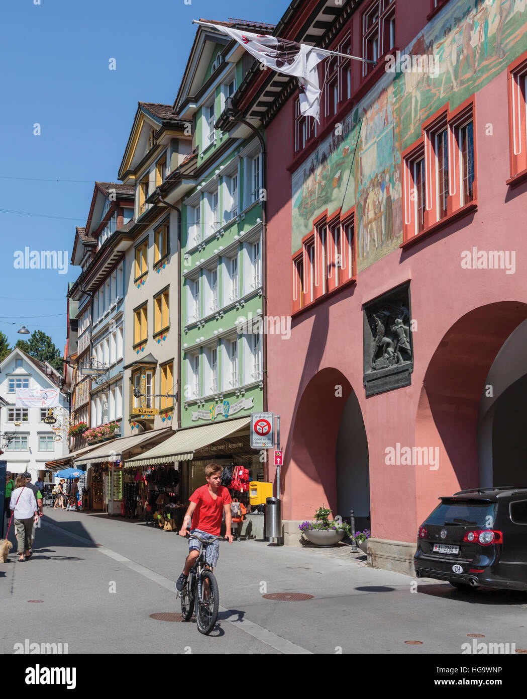 Appenzell, Appenzell Innerrhoden Kanton, Schweiz. Hauptgasse, der ...