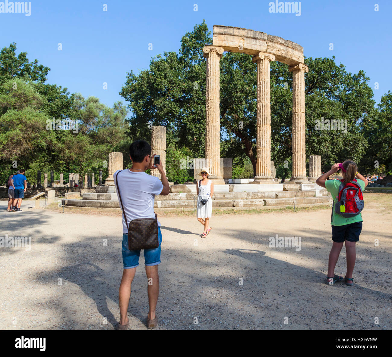 Olympia, Peloponnes, Griechenland. Das antike Olympia. Das Philippeion ...