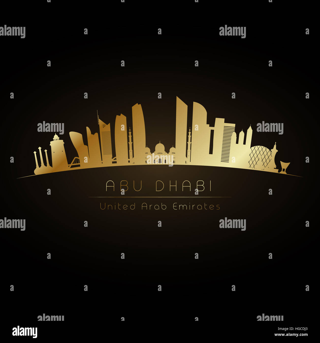 Abu dhabi skyline silhouette background -Fotos und -Bildmaterial in ...