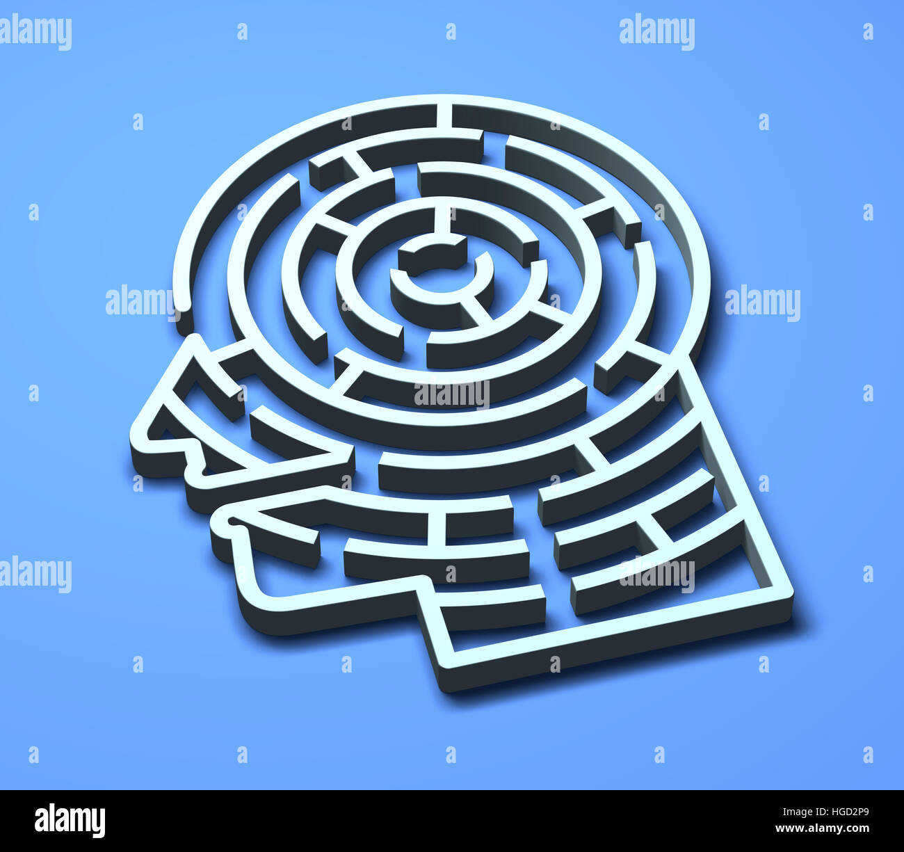 Labyrinth 3D Labyrinth Abbildung Gehirn brainstorming Stockfotografie ...