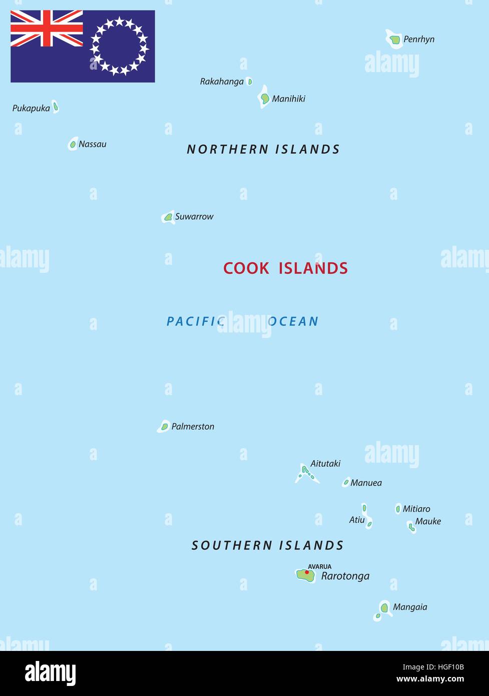 Rarotonga karte Stock-Vektorgrafiken kaufen - Alamy