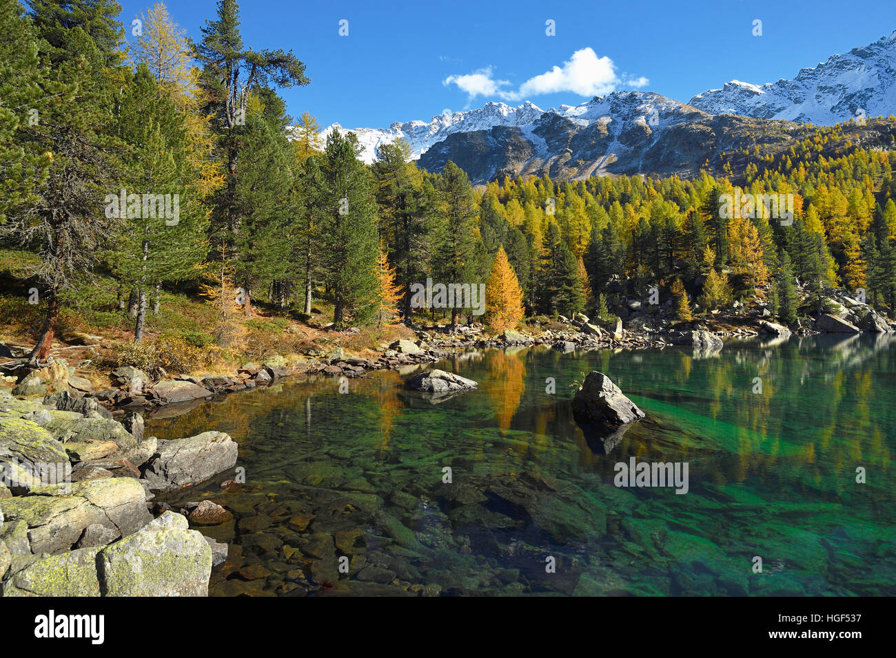 Autumn At The Lago Di Saoseo Stockfotos und -bilder Kaufen - Alamy