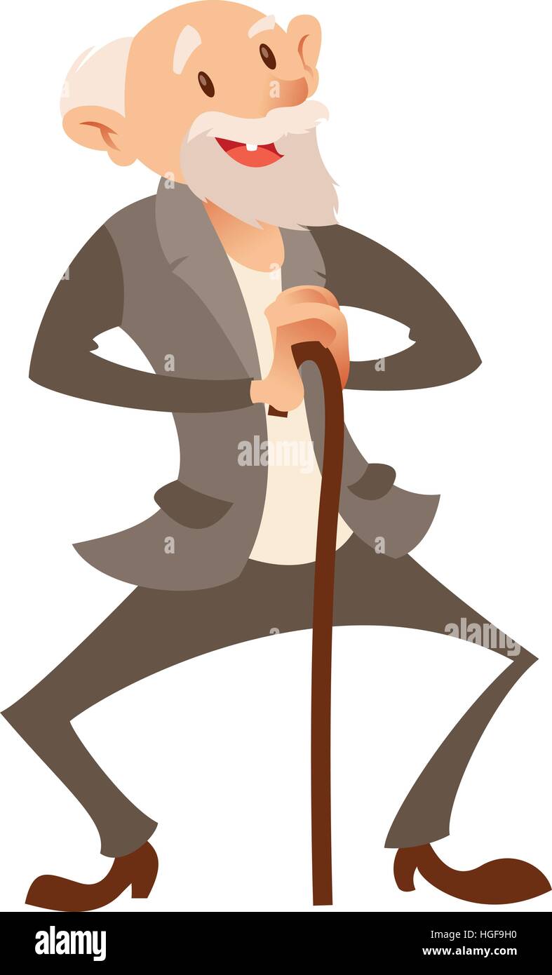 Old man walking stick flat -Fotos und -Bildmaterial in hoher Auflösung ...