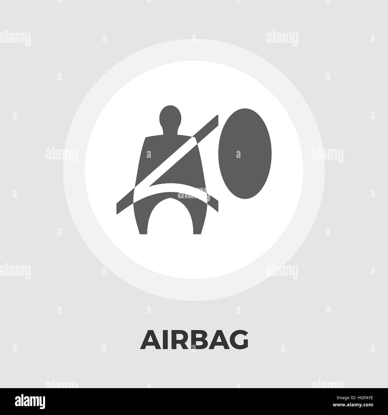 Airbag-Symbol Vektor. Flach-Symbol auf dem weißen Hintergrund isoliert ...