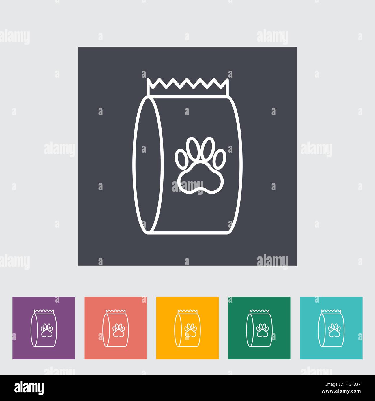 Tiernahrung-Tasche-Symbol. Flache Vektor Verwandte Liniensymbol für Web ...
