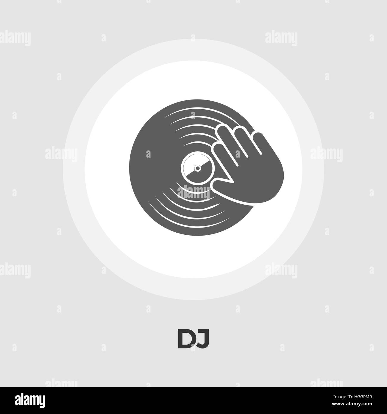 Vinyl CD mit Hand-Symbol Vektor. Flach-Symbol auf dem weißen ...