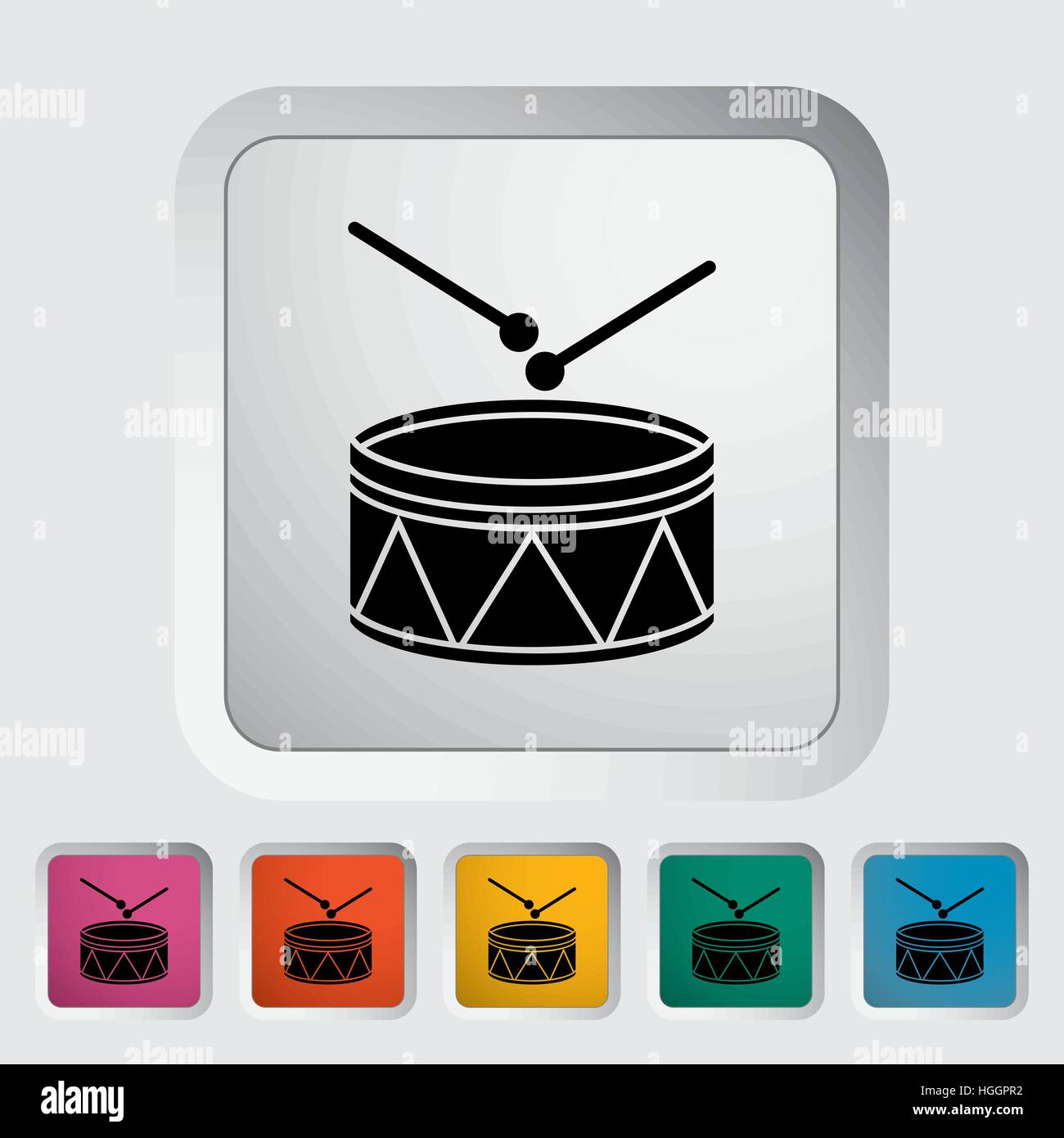 Trommel-Symbol. Flache Vektor zugehörige Symbol für Web und mobile ...