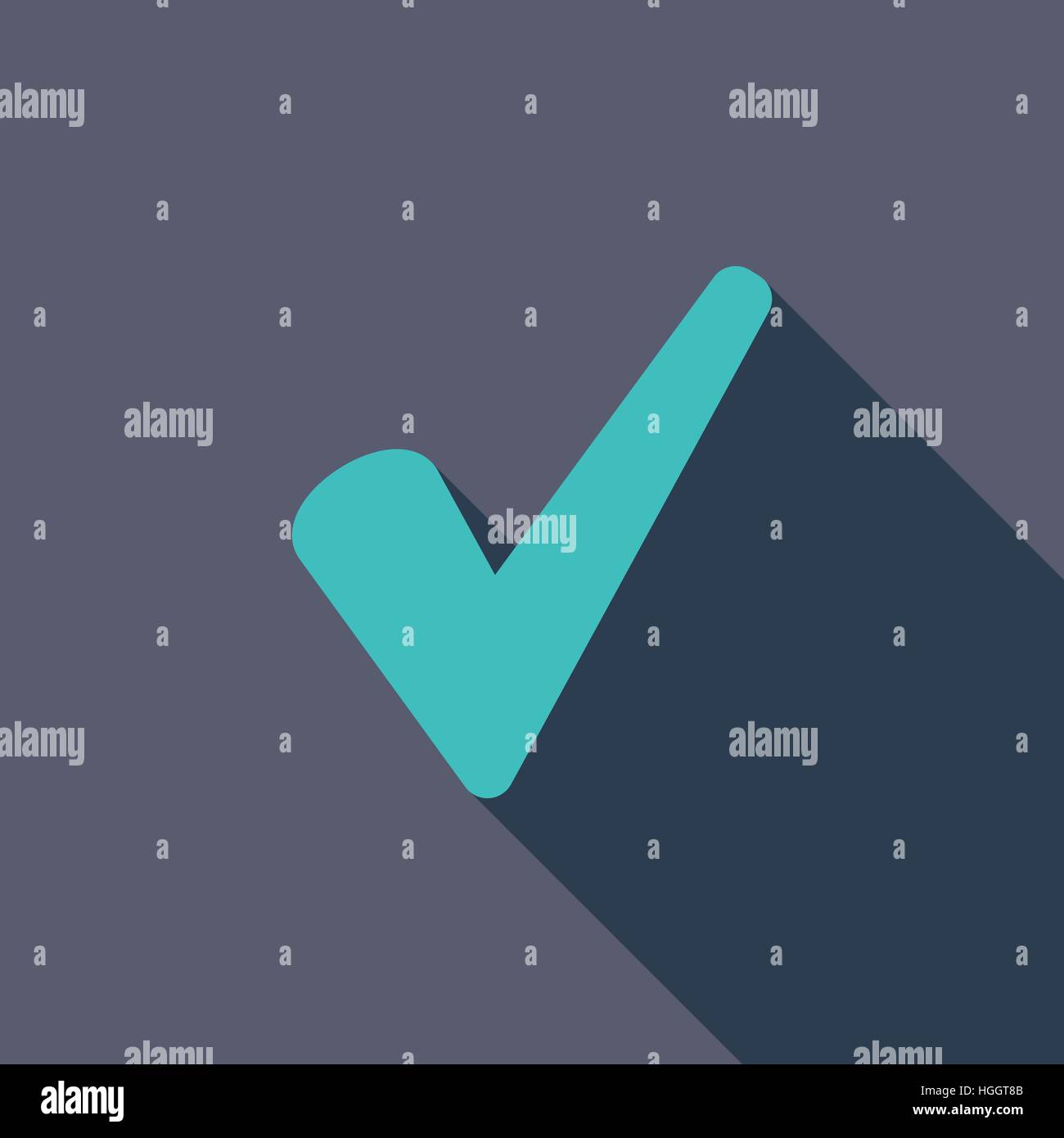 OK Symbol. Flache Vektor zugehörige Symbol mit langen Schatten für Web ...