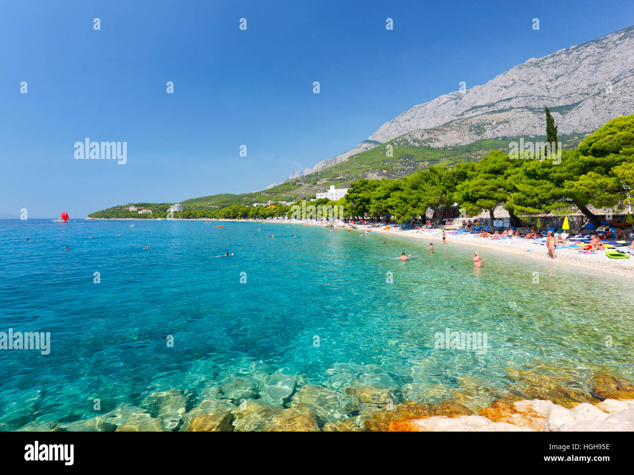 Strand in Tucepi, Makarska Riviera Stockfoto, Bild: 130687466 - Alamy