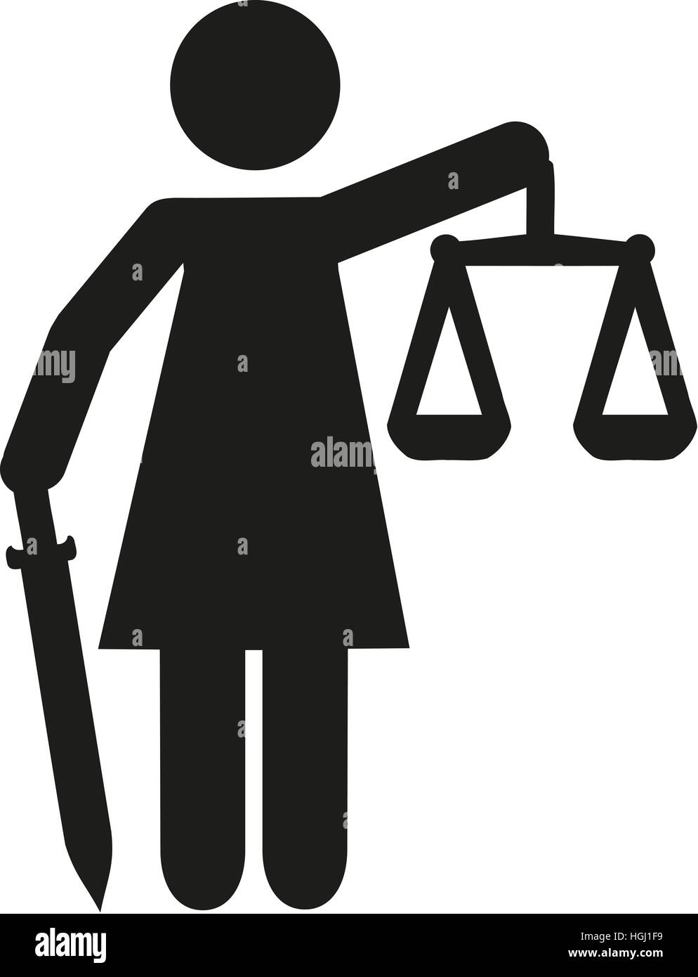 Justitia Statue Piktogramm Stockfotografie - Alamy