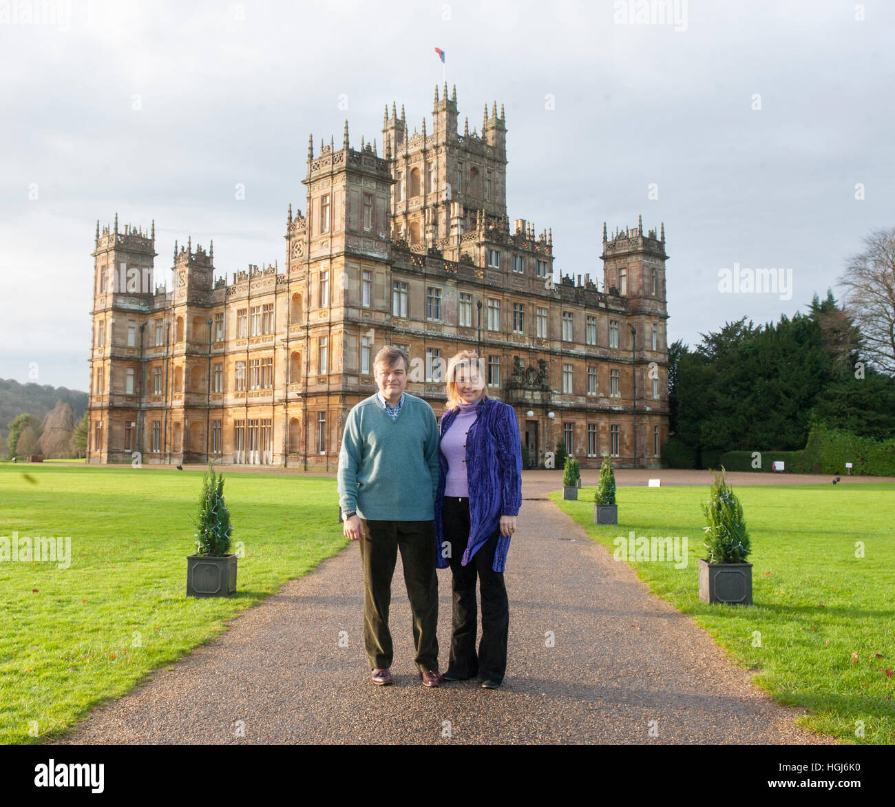 Graf und Gräfin von Carnarvon in ihrer Heimat Highclere Castle in der ...
