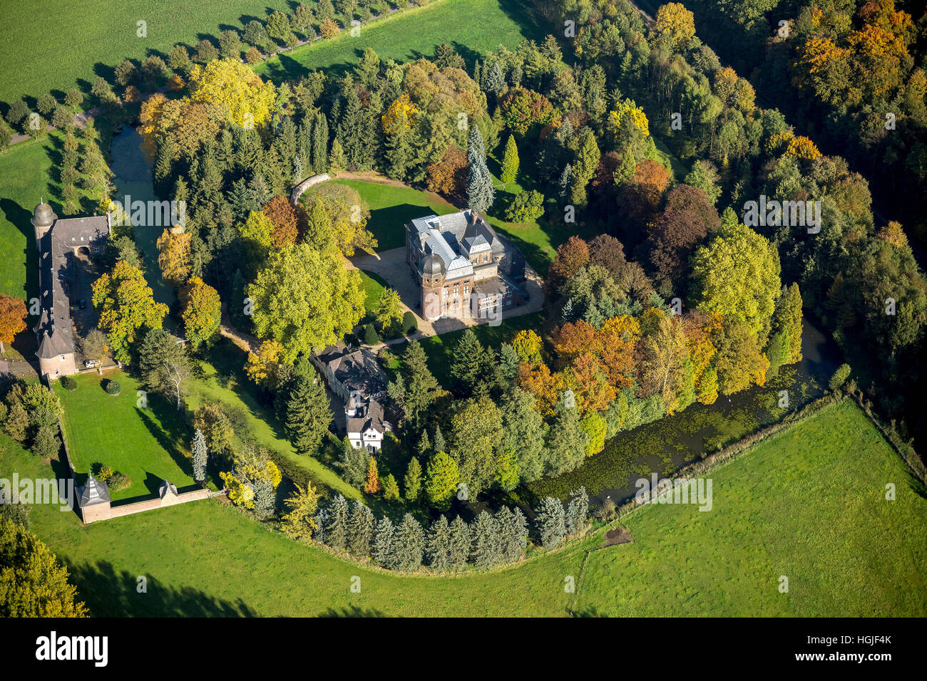 Luftaufnahme, Schloss Schloss Rimburg, Wurmtal, Kasteel Rimburg ...
