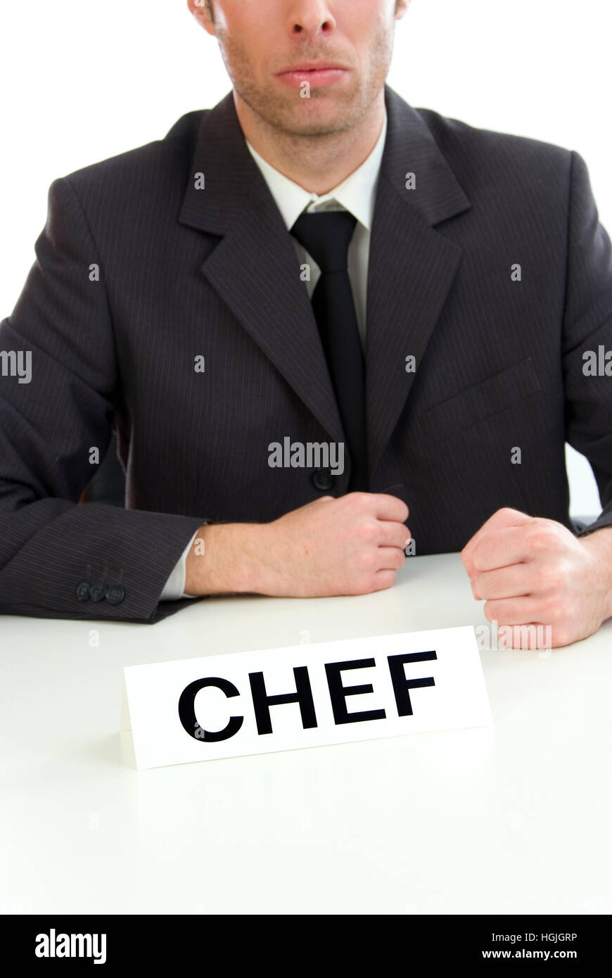 Chef auf dem desktop Stockfotografie - Alamy