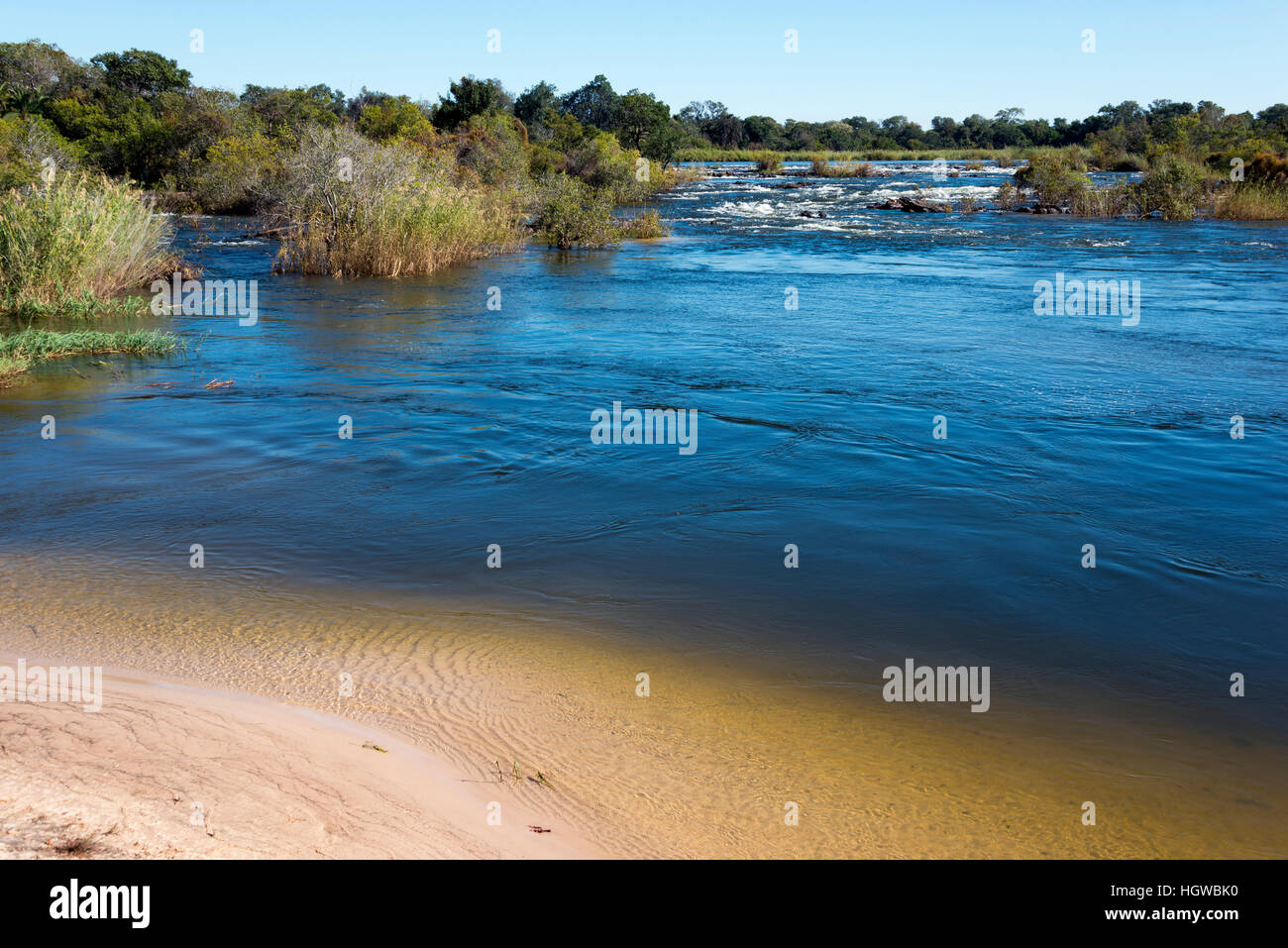 Okavango, Popa Fälle Divundu, Caprivi, Namibia, Namibia Stockfoto, Bild ...