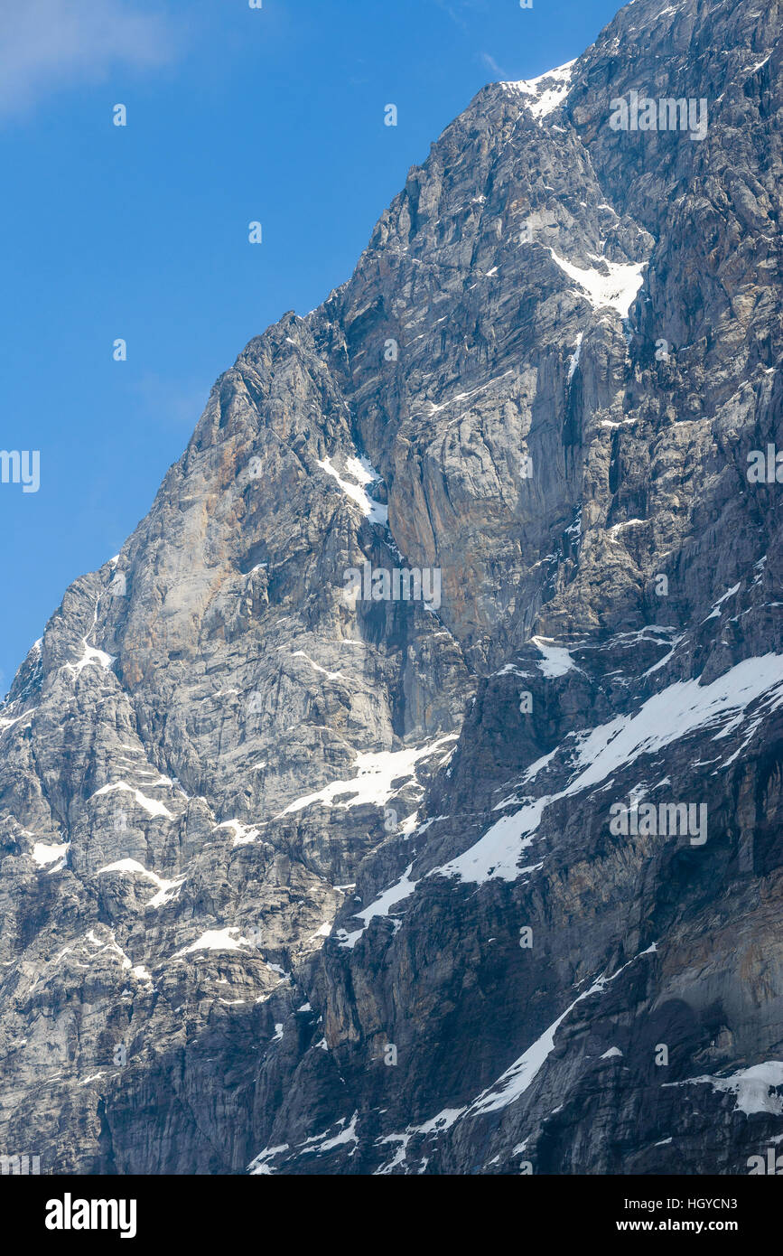 Oberen Teil der Nordwand des Eigers vom Eiger Trail Weg Stockfotografie ...