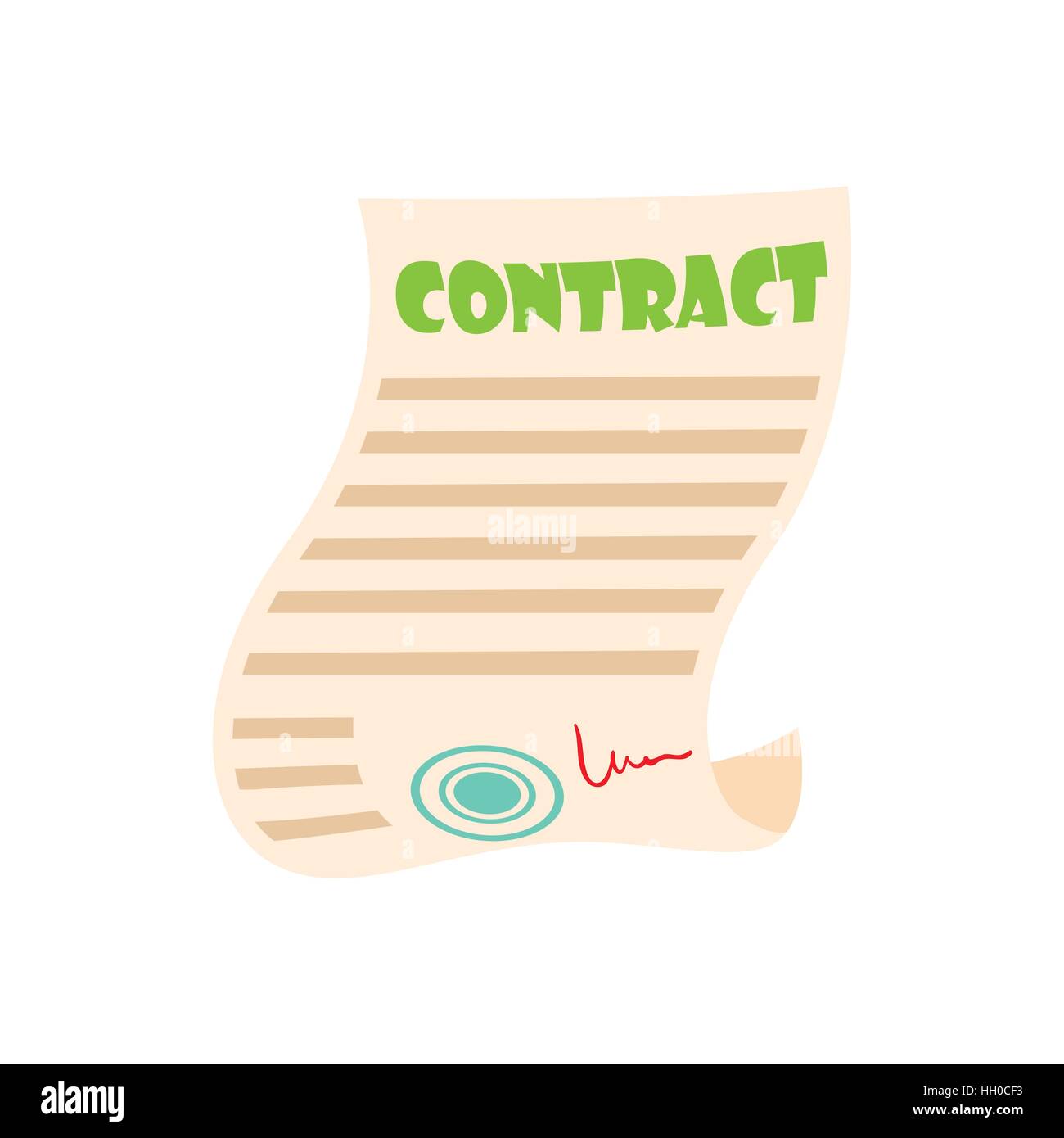Document Contract Icon Cartoon Style Stockfotos und -bilder Kaufen - Alamy