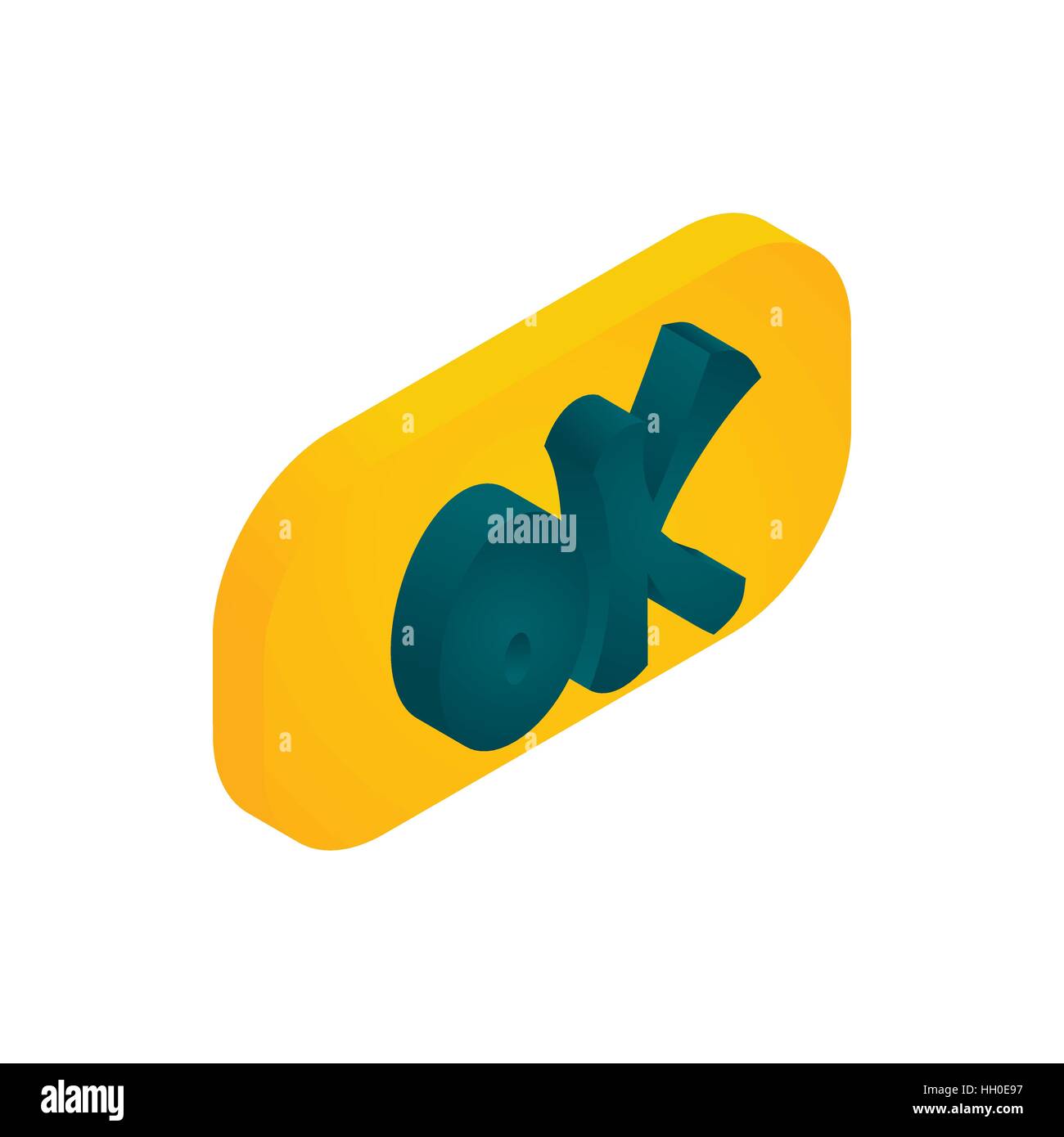 OK Button-Symbol, isometrischen 3d Stil Stock-Vektorgrafik - Alamy