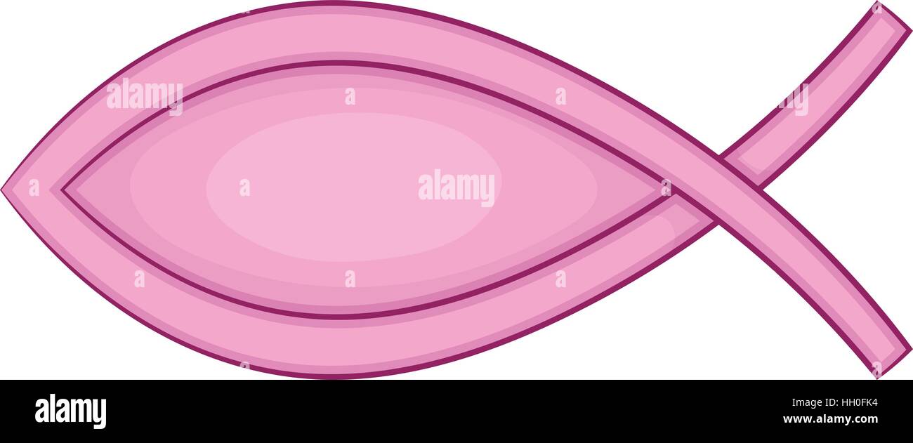 Christliche Fisch Symbol Symbol, Cartoon-Stil Stock-Vektorgrafik - Alamy