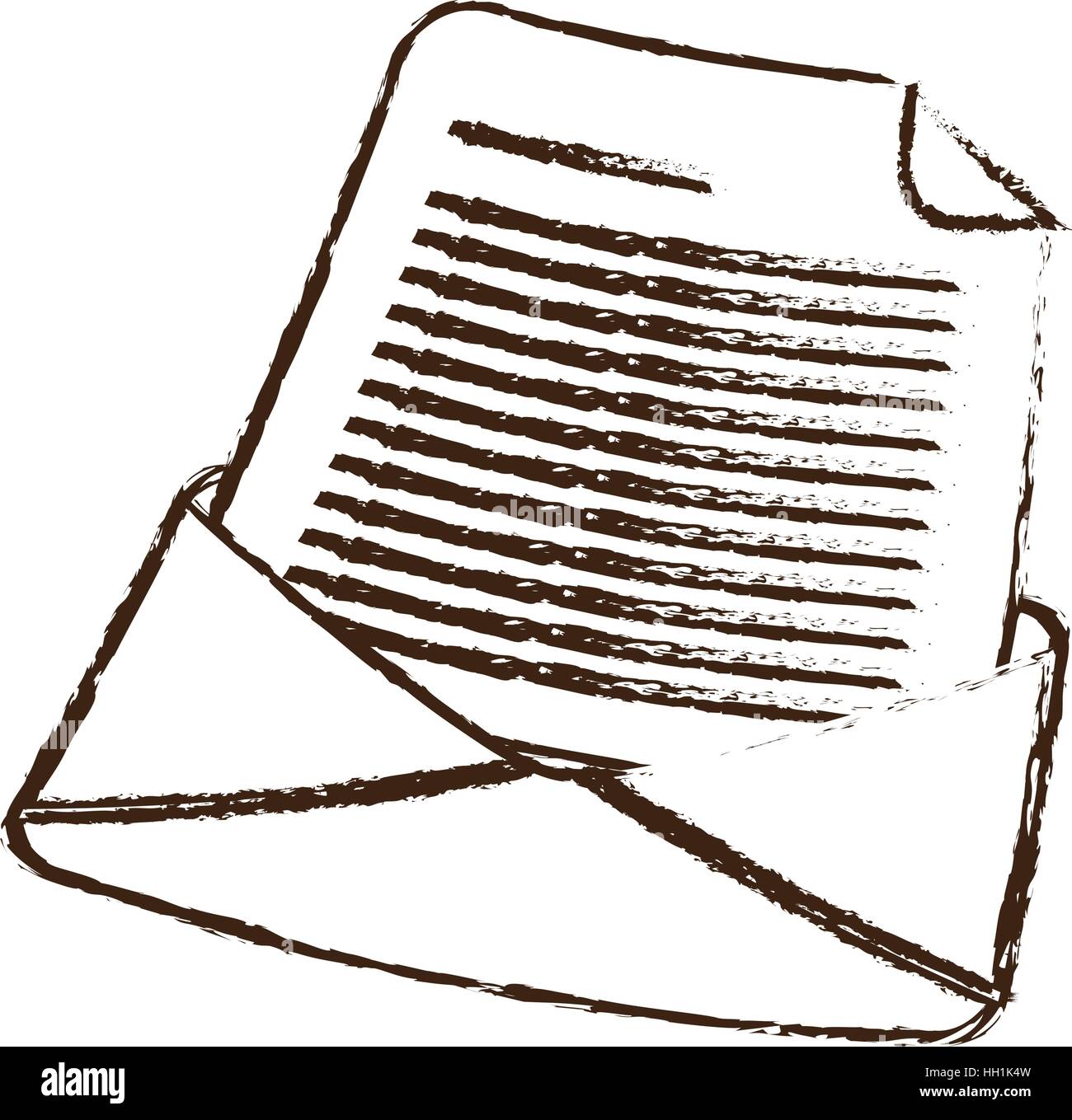 Skizze zu zeichnen e-Mail Umschlag Nachricht schreiben Stock ...