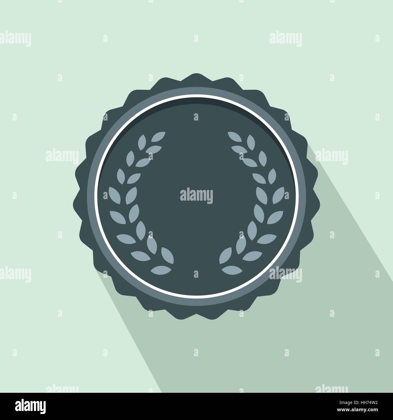 Medaille mit Lorbeer Kranz Symbol, flachen Stil Stock-Vektorgrafik - Alamy
