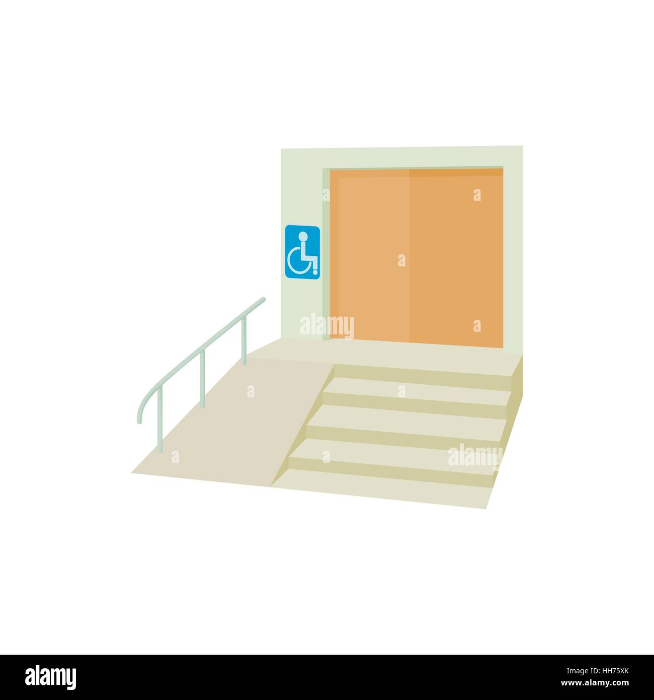 Rampe für Behinderte Symbol, Cartoon-Stil Stock-Vektorgrafik - Alamy
