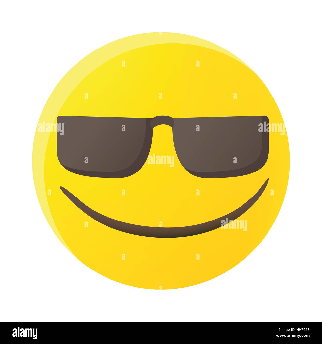 Lächelndes Emoticon im Sonnenbrillen-Symbol, cartoon-Stil Stock ...