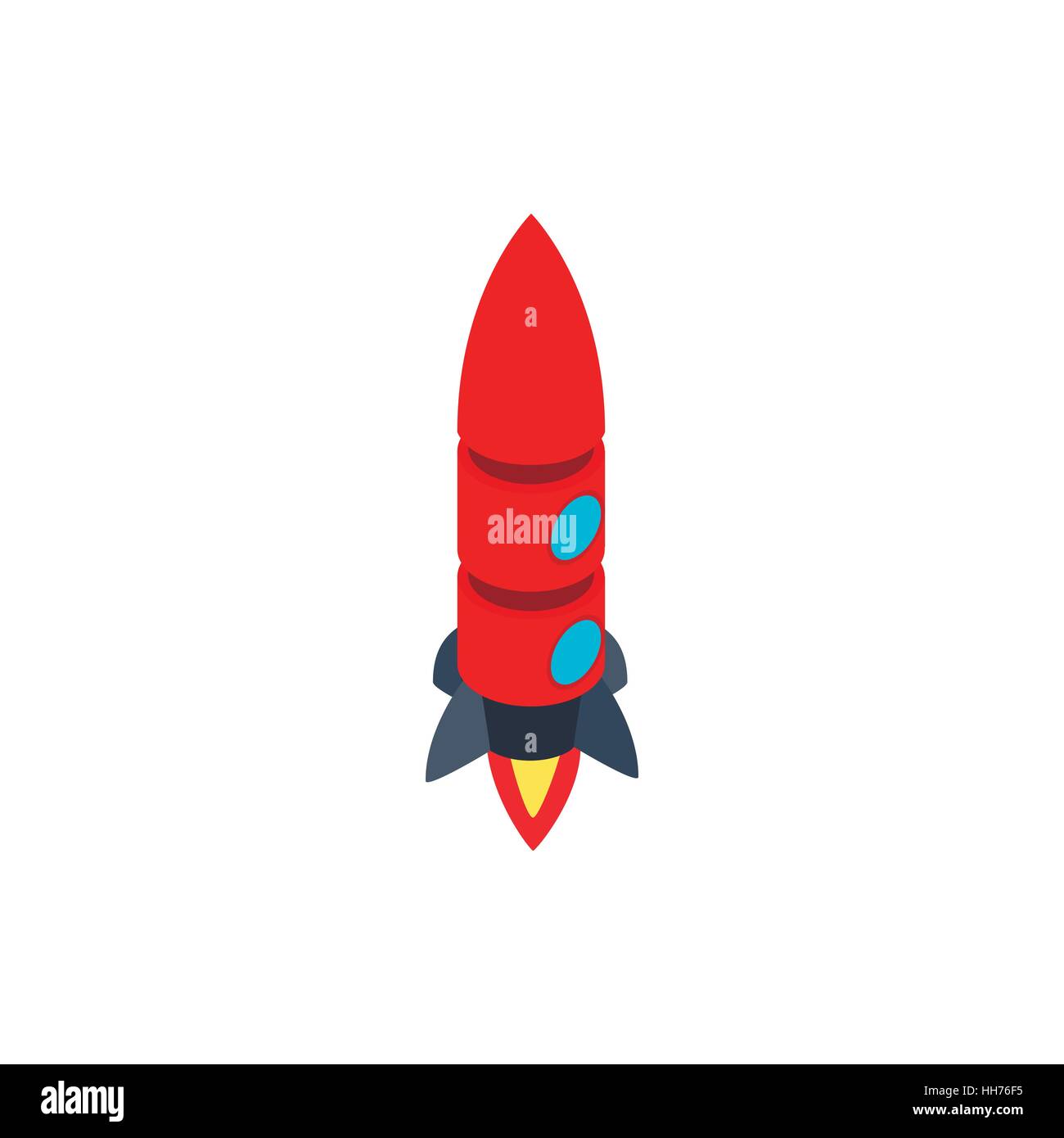 Rote Rakete mit zwei Bullaugen-Symbol Stock-Vektorgrafik - Alamy