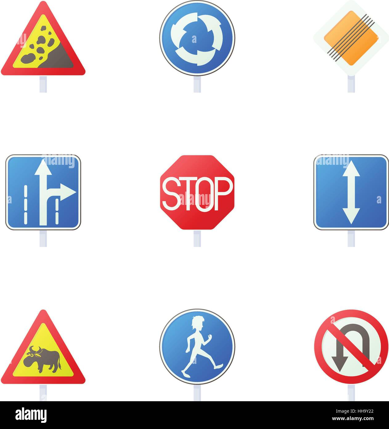 Zeichen Symbole gesetzt, Cartoon-Stil Stock-Vektorgrafik - Alamy