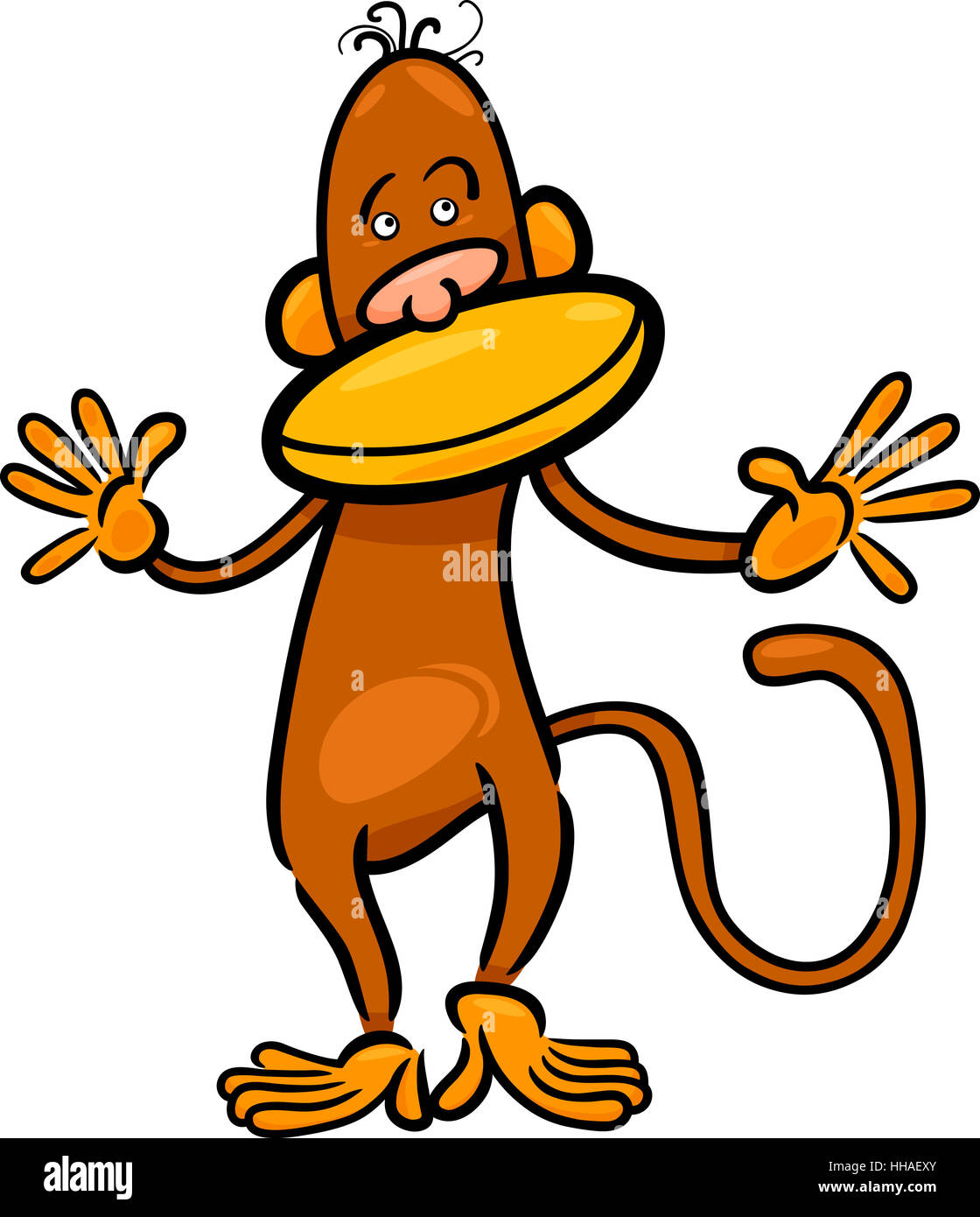 Tier, Affen, Illustration, Charakter, lustig, Cartoon, zum ...