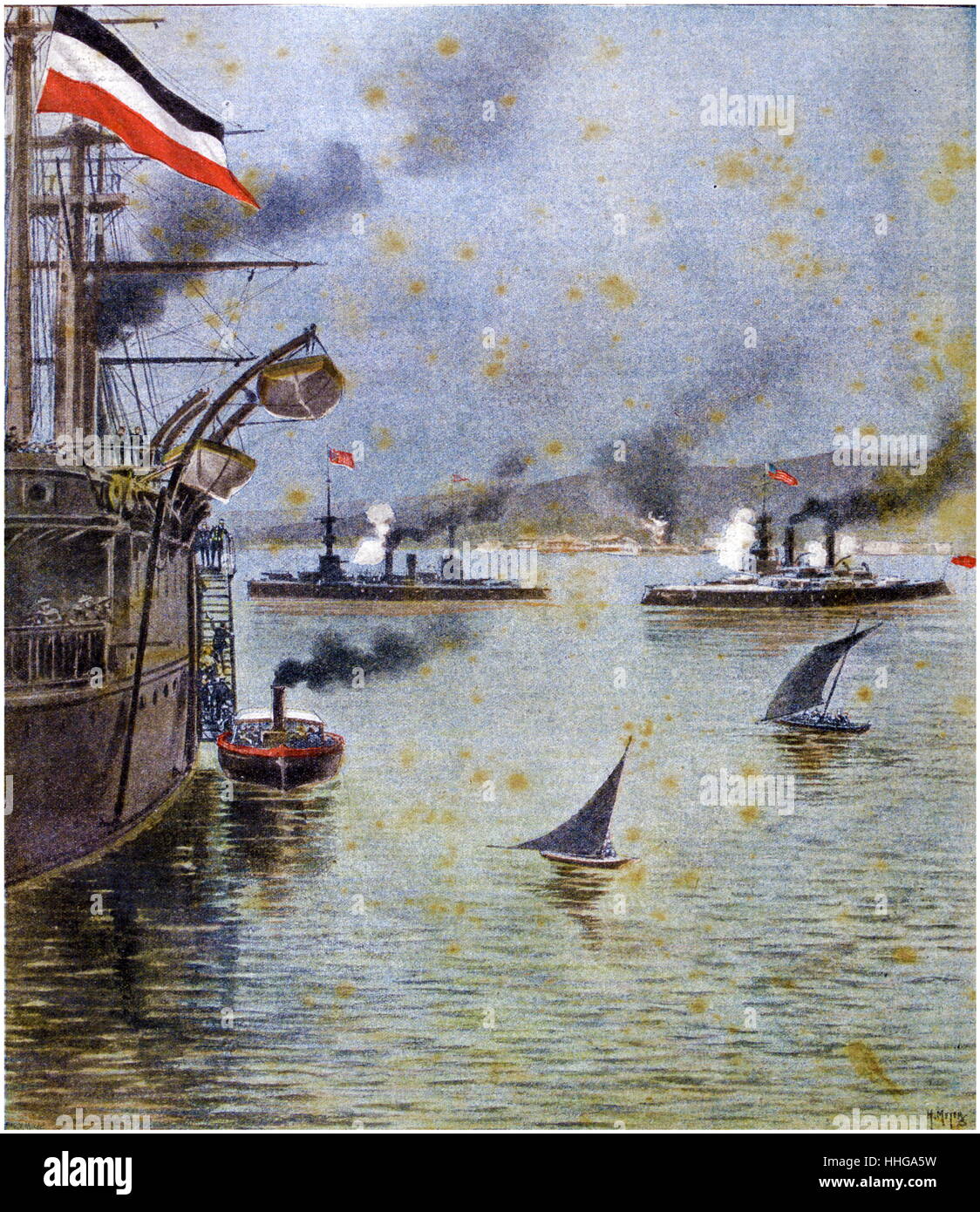 Die deutschen Truppen ergreifen Samoa 1899. Deutsche Samoa (Deutsch ...